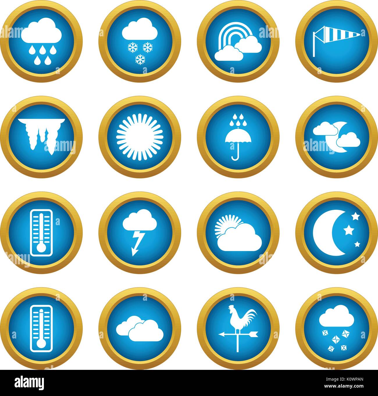 Weather icons blue circle set Stock Vector Image & Art - Alamy