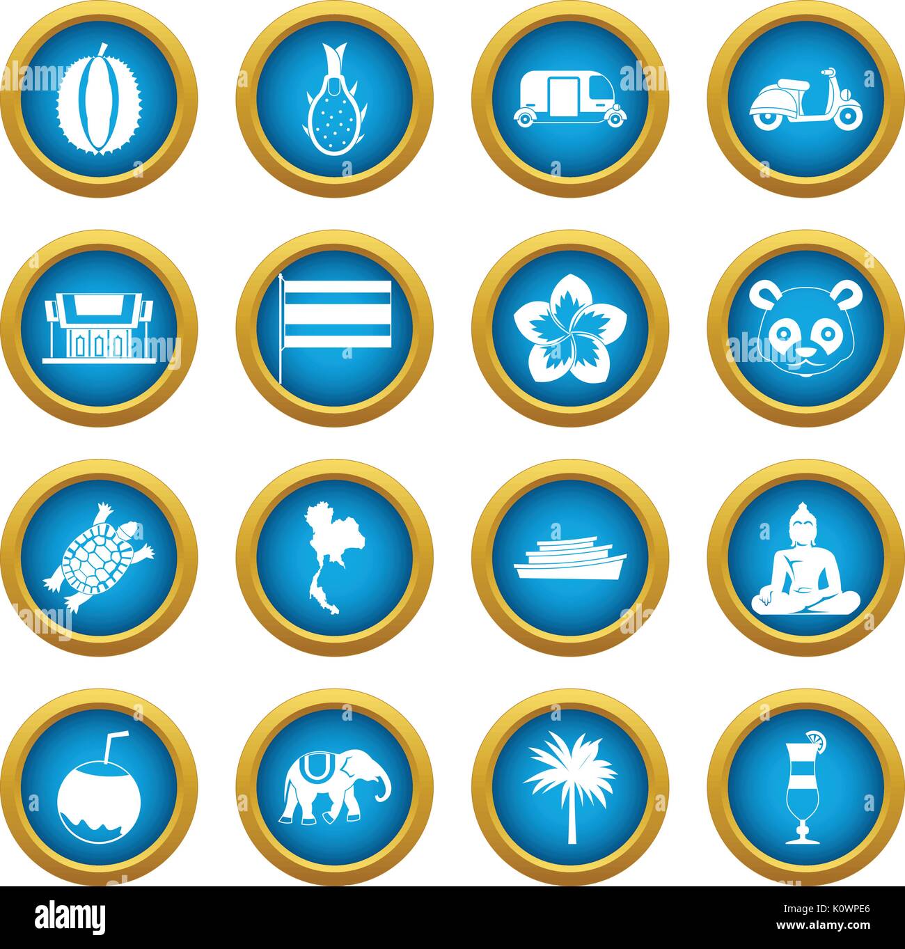 Costa Rica icons blue circle set Stock Vector Image & Art - Alamy