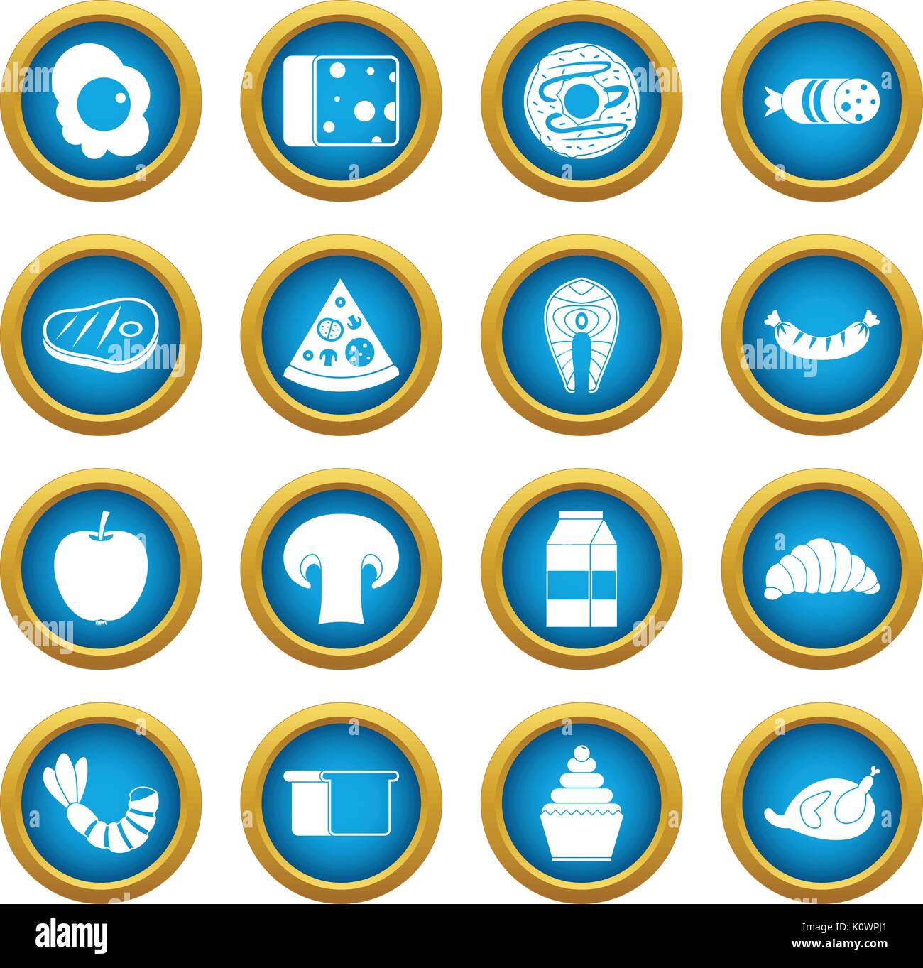 Food icons blue circle set Stock Vector Image & Art - Alamy