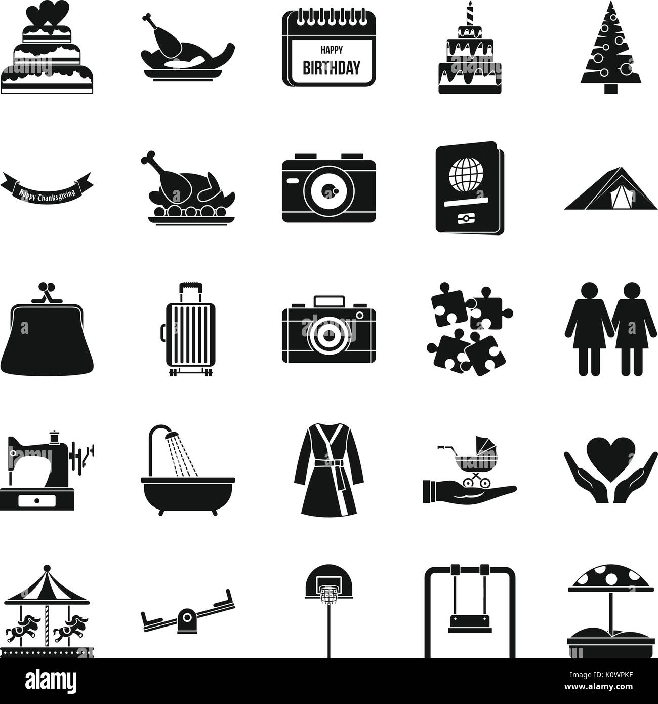 Supper icons set, simple style Stock Vector Image & Art - Alamy