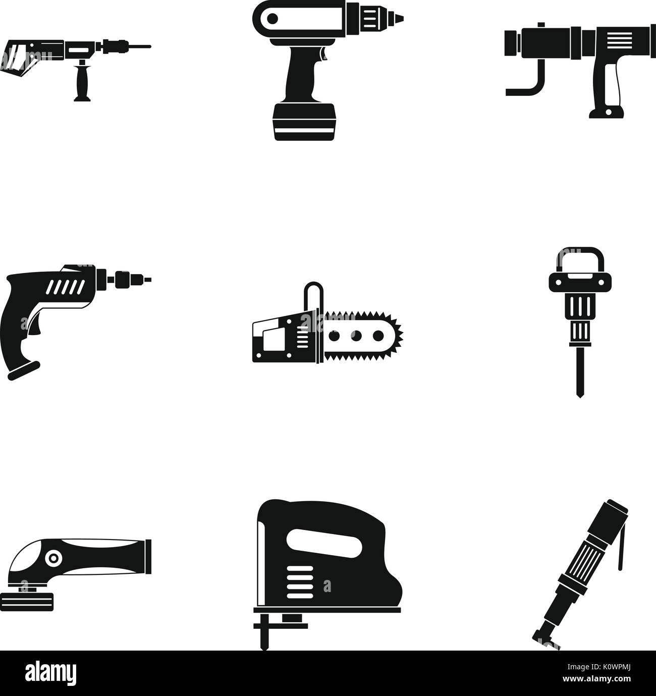 Electric tool icon set, simple style Stock Vector Image & Art - Alamy