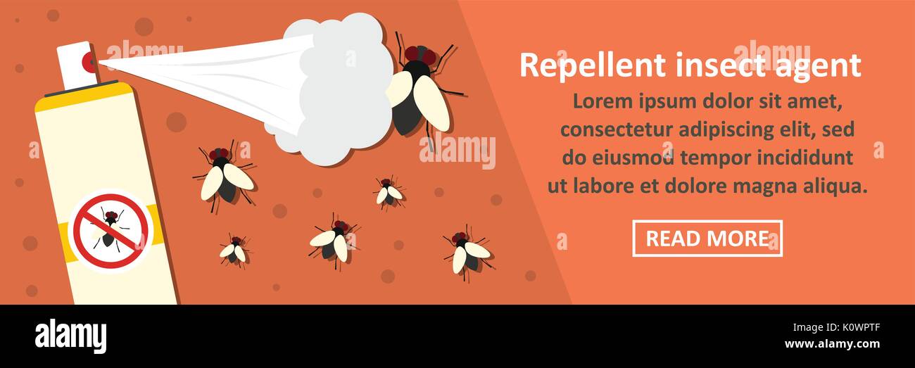 Repellent insect agent banner horizontal concept Stock Vector Image ...