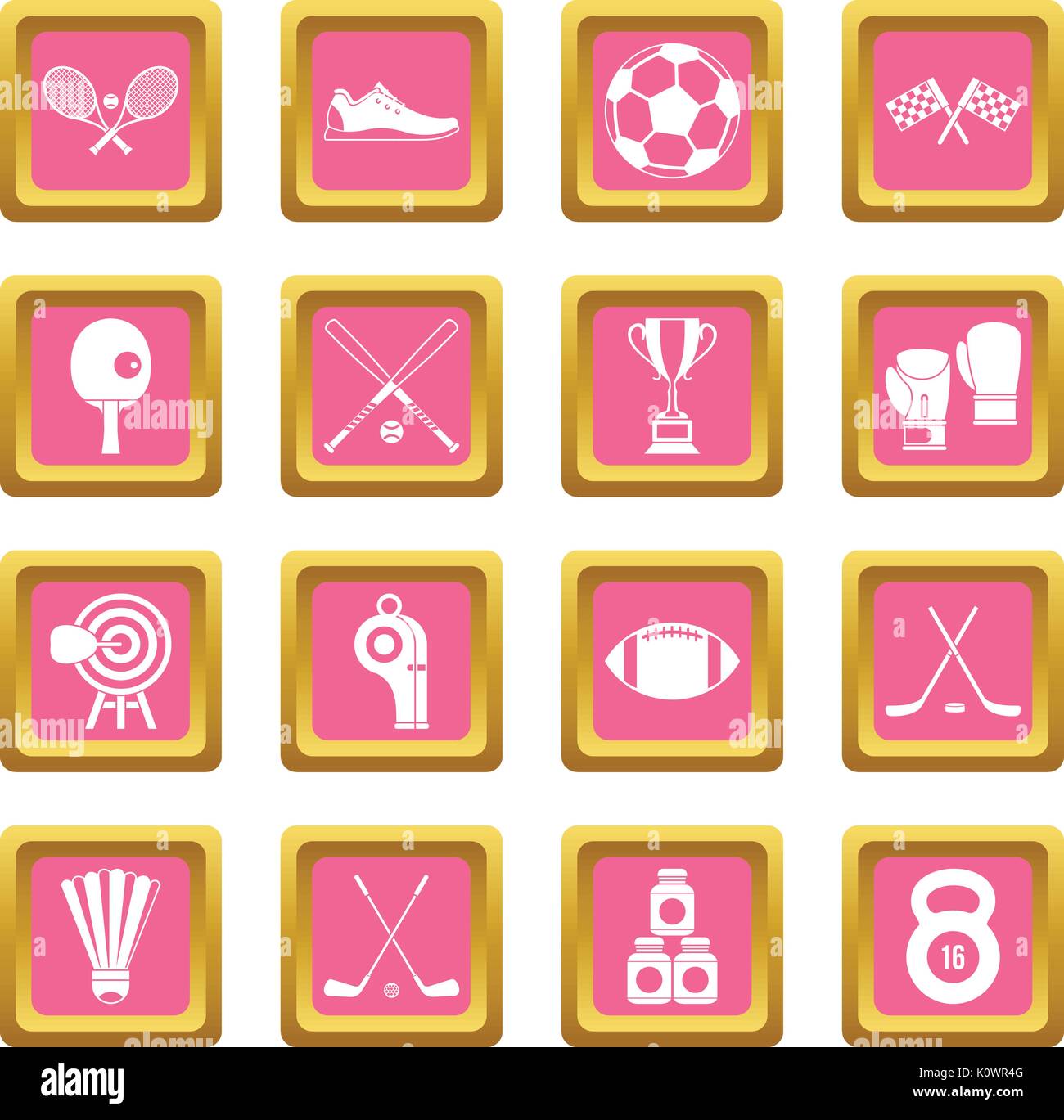 Sport equipment icons pink Stock Vector Image & Art - Alamy