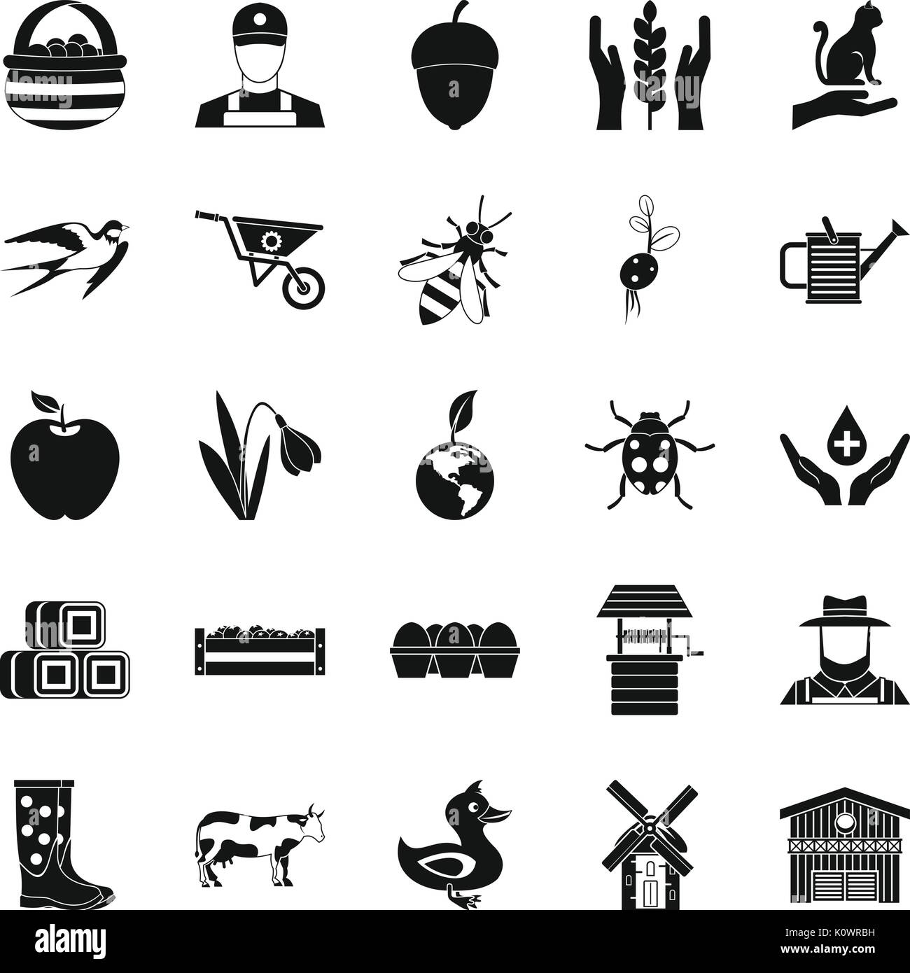 Place icons set, simple style Stock Vector Image & Art - Alamy