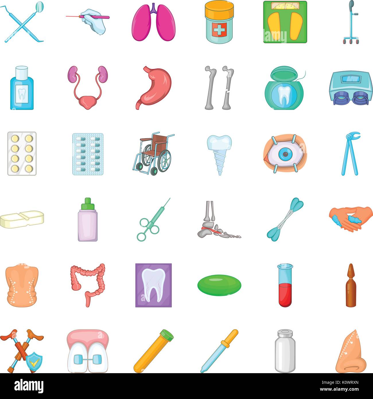 Sickness icons set, cartoon style Stock Vector Image & Art - Alamy