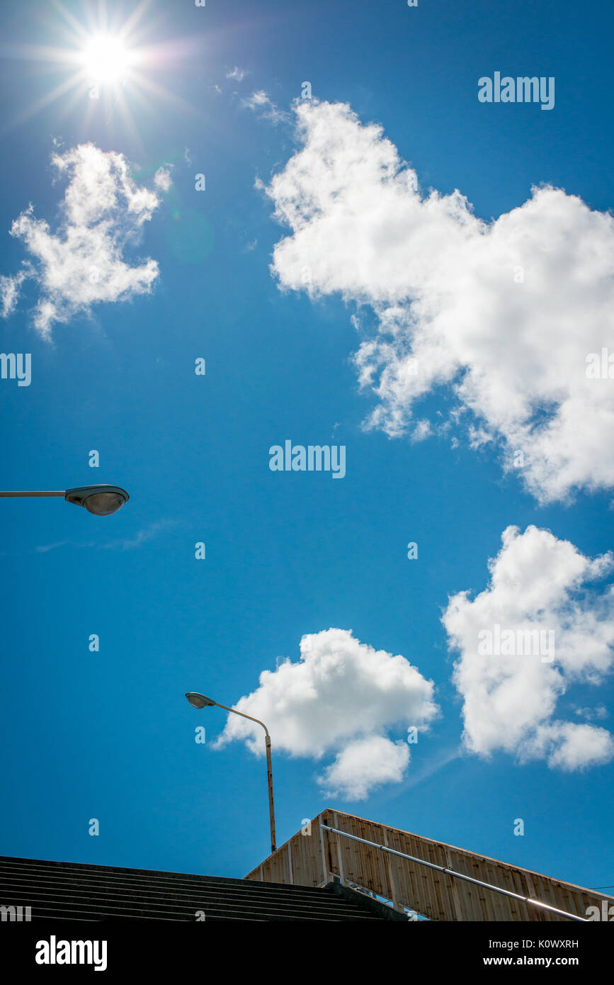 High pedestrian crossing under blue sky Stock Photo - Alamy