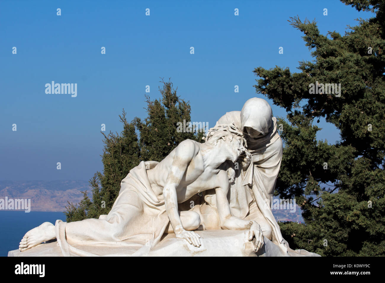 Fallen Christ with Mary, Basilica de la Garde, Marseille, France Stock ...