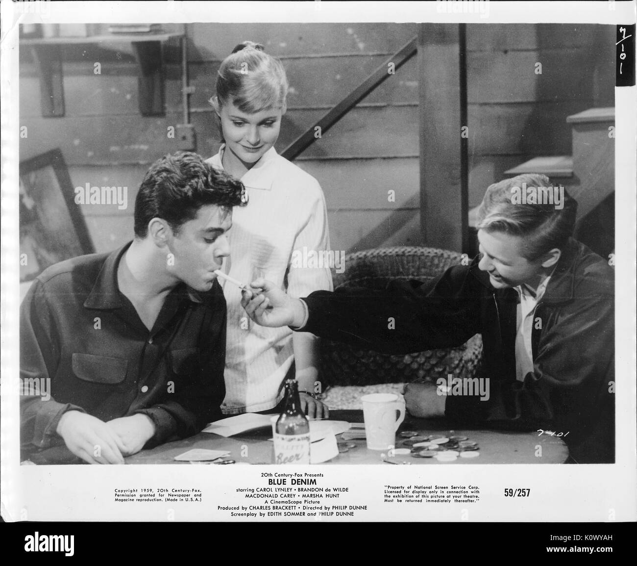 A movie still scene from 'Blue Denim' (1959 20th Century Fox film ...