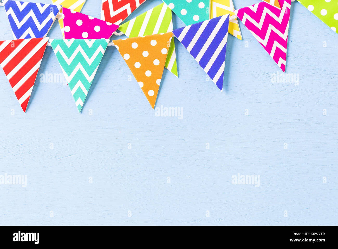 Kids Birthday Party decorations in primary colors Stock Photo - Alamy