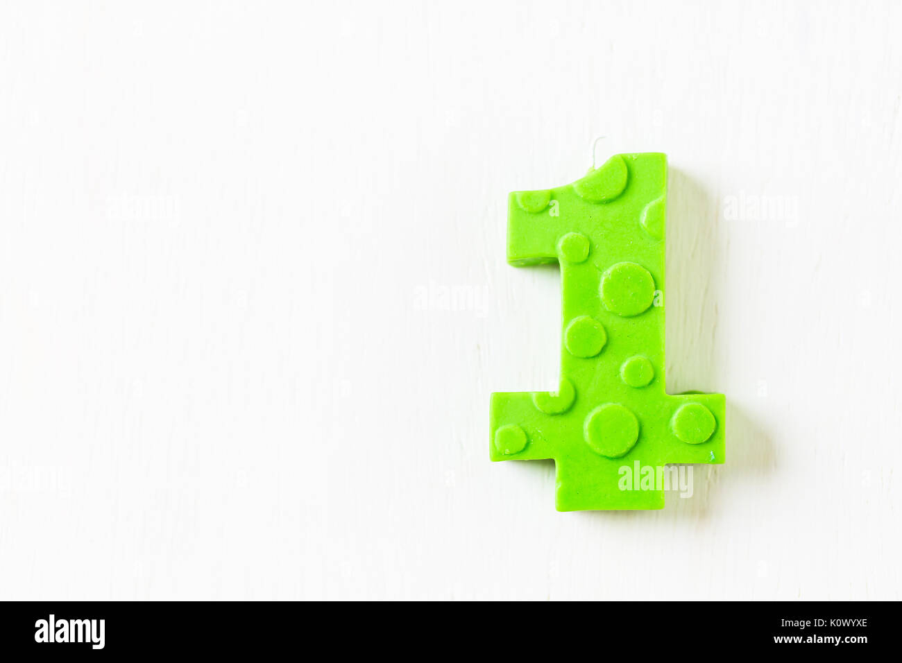 Cake candle in shape of number 1 for Birthday party Stock Photo - Alamy