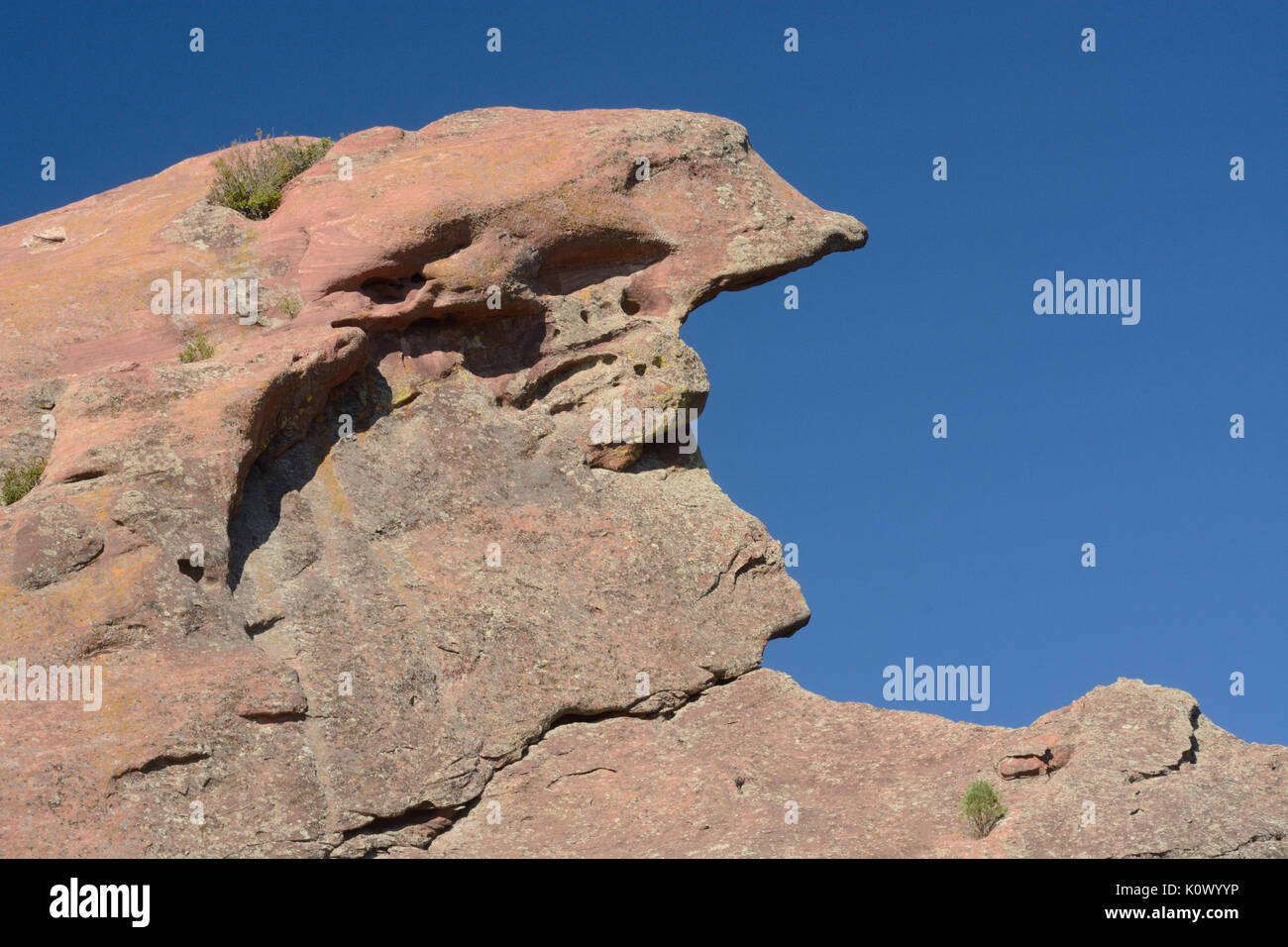 Erosion of prehistoric sandstone rock at Red Rocks Park in Morrison ...