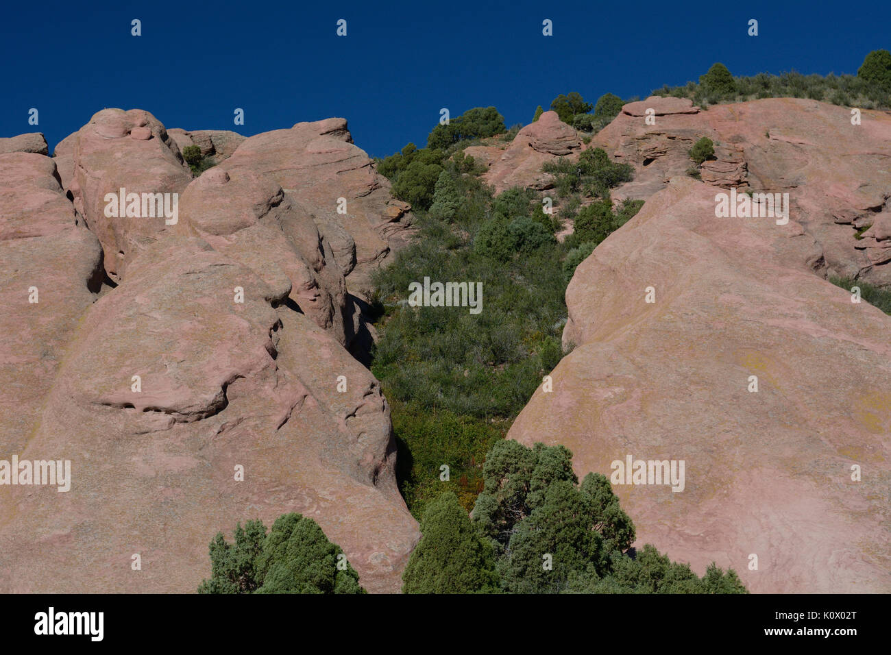 geological rock formations in Red Rocks Park Colorado with background ...