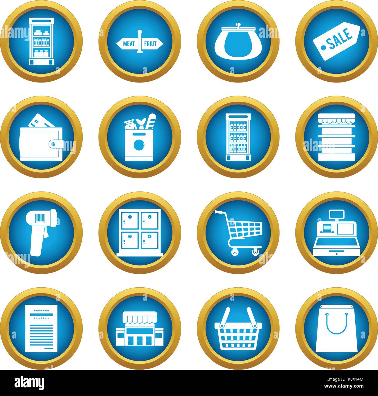 Supermarket icons blue circle set Stock Vector Image & Art - Alamy