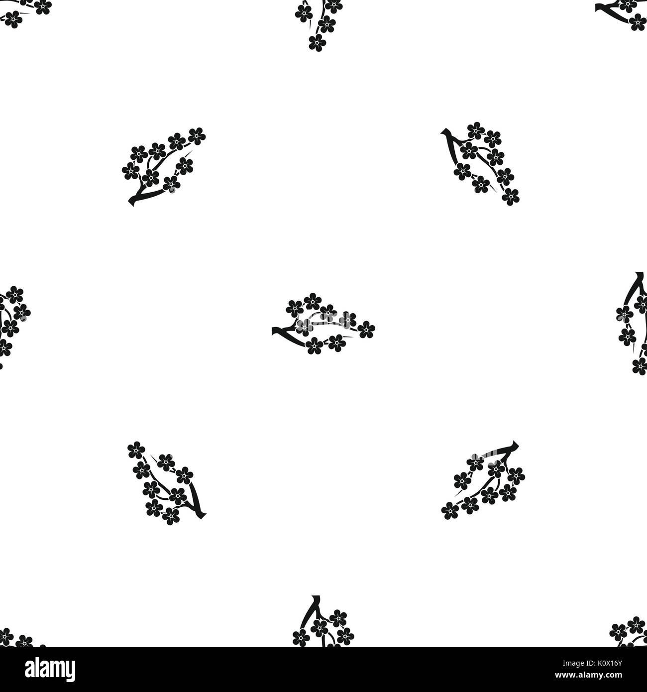 Sakura pattern repeat seamless in black color for any design. Vector ...