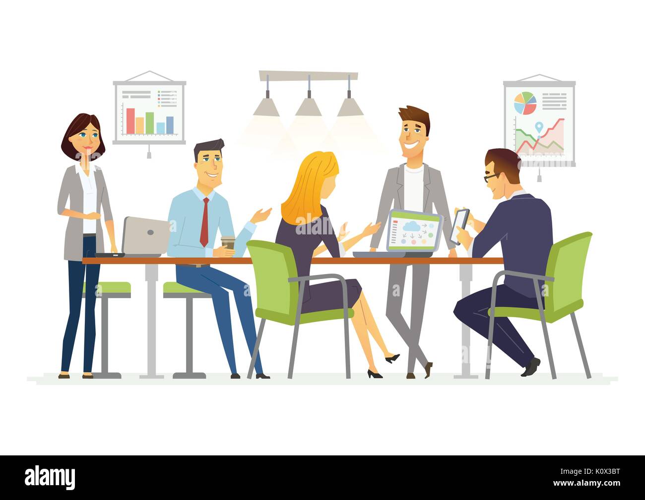 Business Discussion - modern vector cartoon characters illustration ...