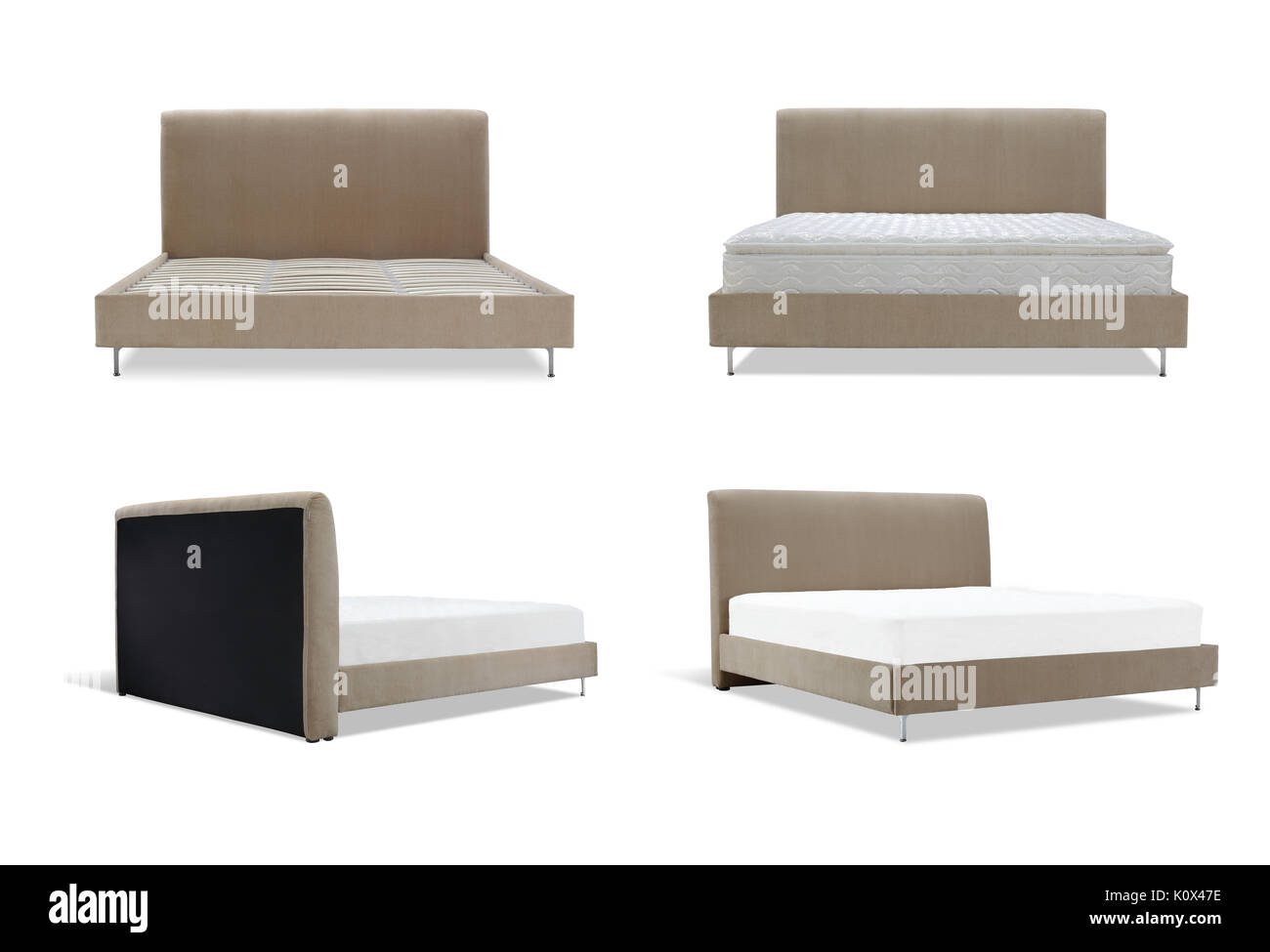 Modern brown Bed furniture in different angles Stock Photo - Alamy