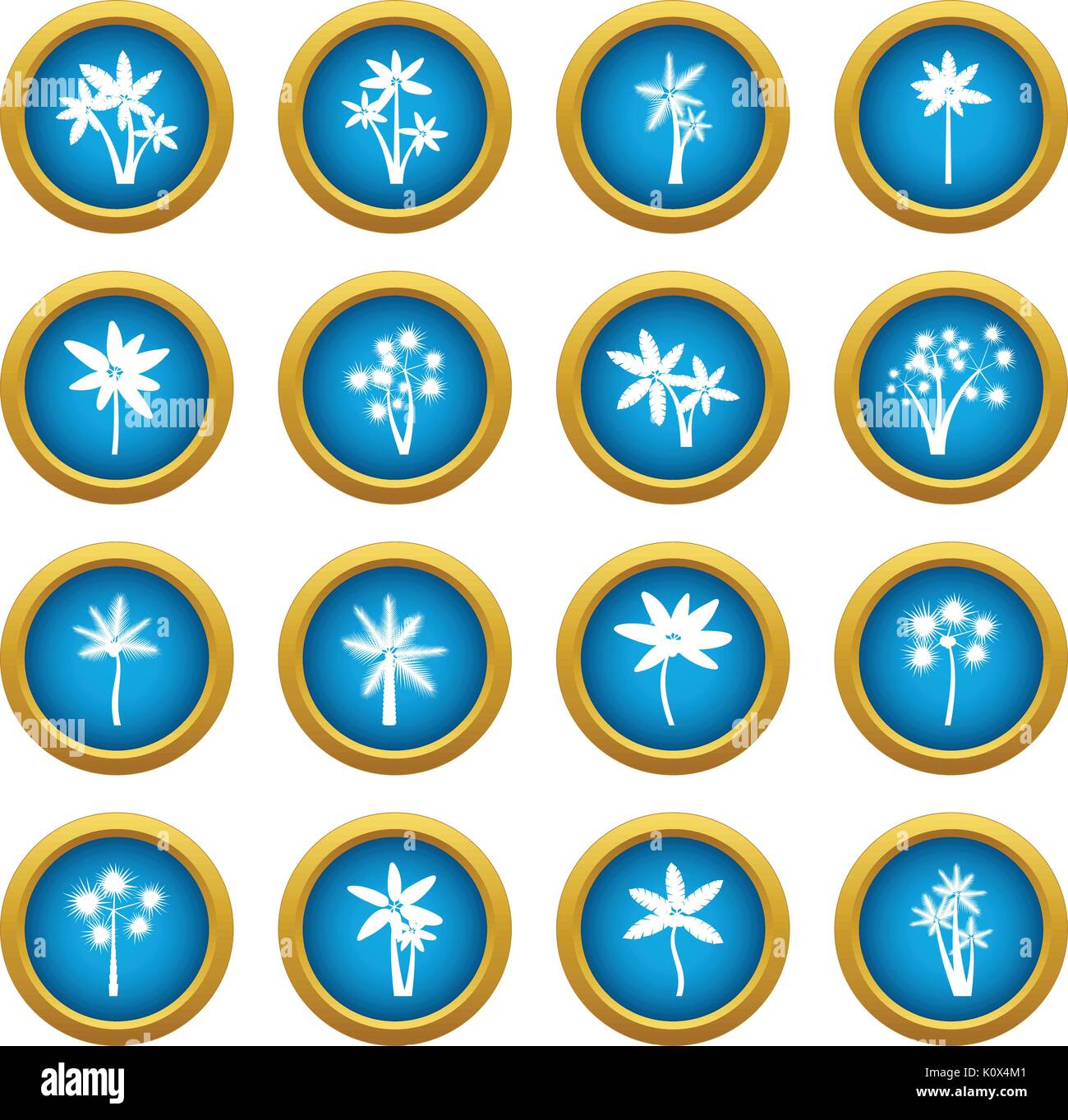 Palm tree icons blue circle set Stock Vector Image & Art - Alamy