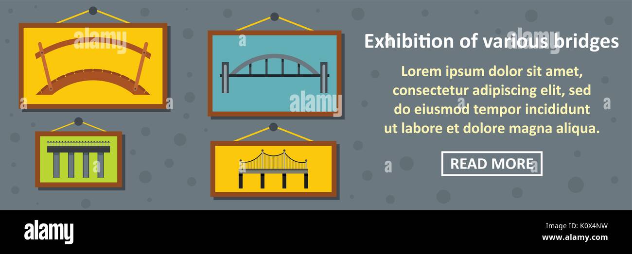 Exhibition of various bridges banner horizontal concept Stock Vector ...