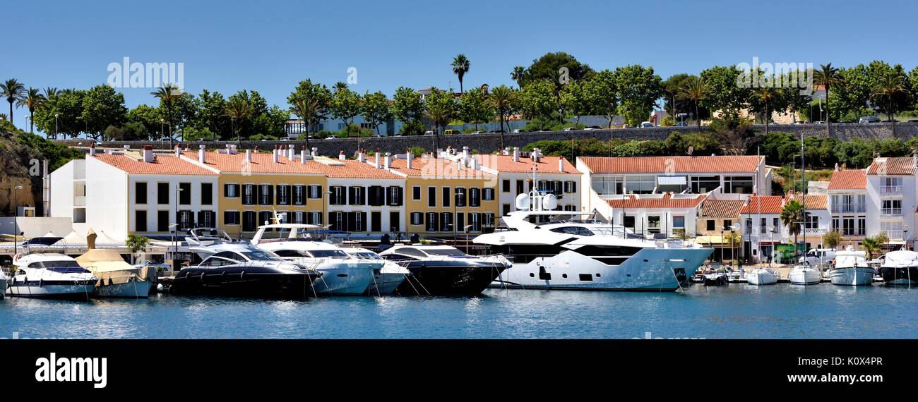 Mahon marina seafront Menorca Minorca Spain Stock Photo - Alamy