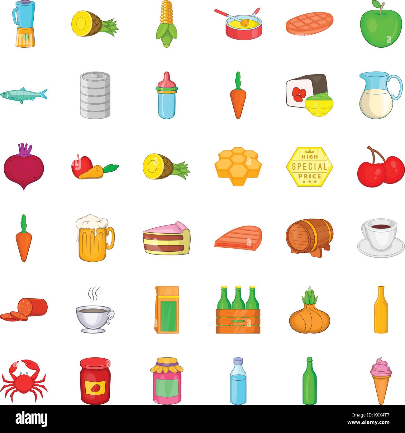 Feed icons set, cartoon style Stock Vector Image & Art - Alamy