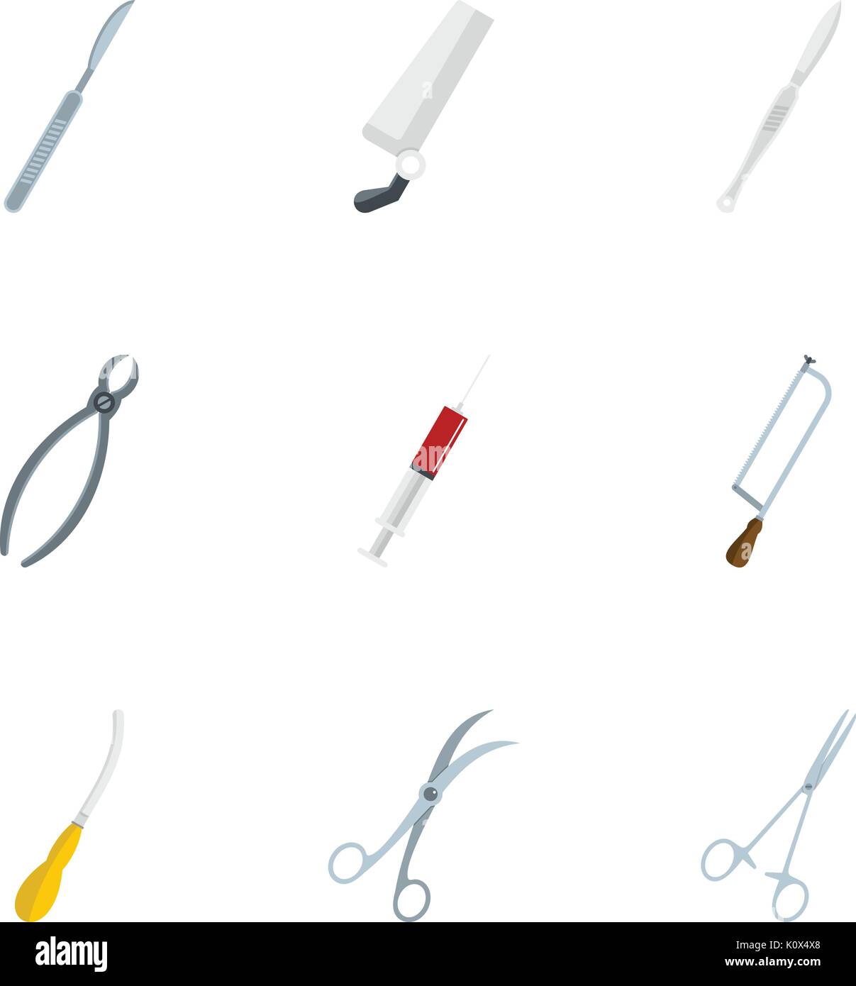 Surgery instrument icon set, flat style Stock Vector Image & Art - Alamy