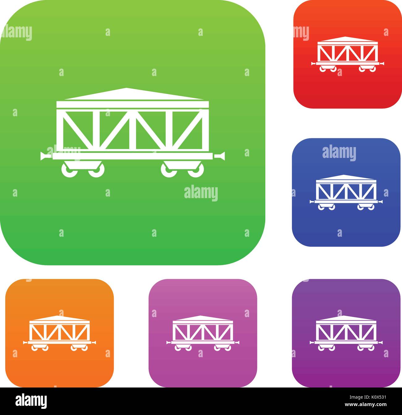 Train cargo wagon set collection Stock Vector Image & Art - Alamy