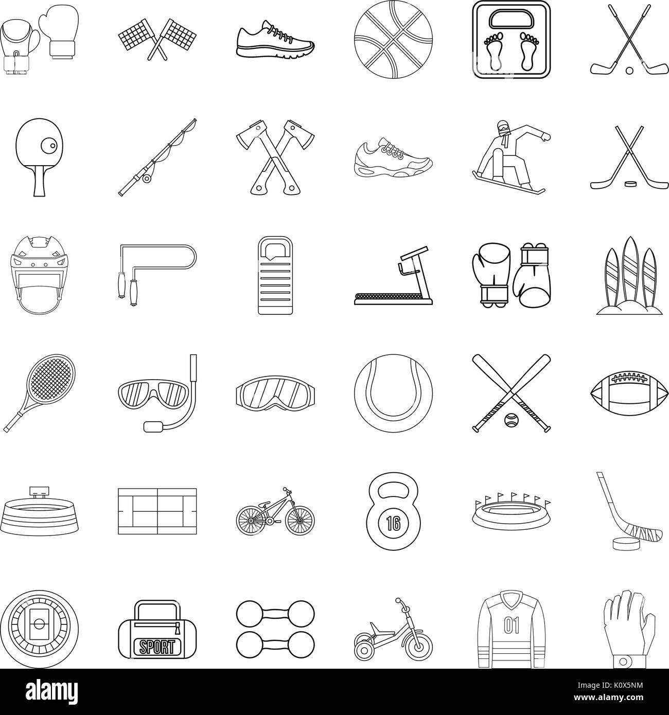 Sportsman icons set, outline style Stock Vector Image & Art - Alamy