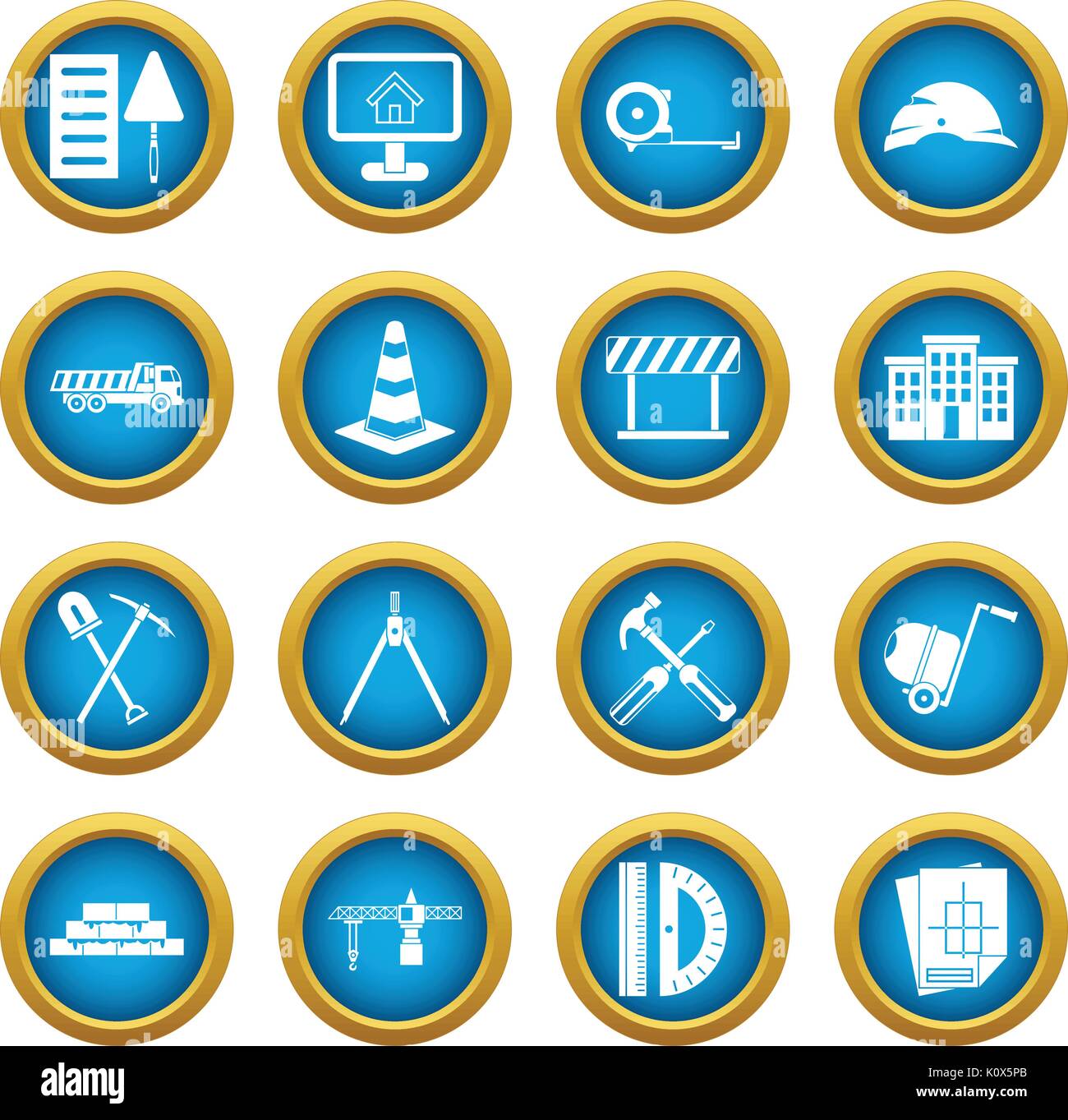 Construction icons blue circle set Stock Vector Image & Art - Alamy