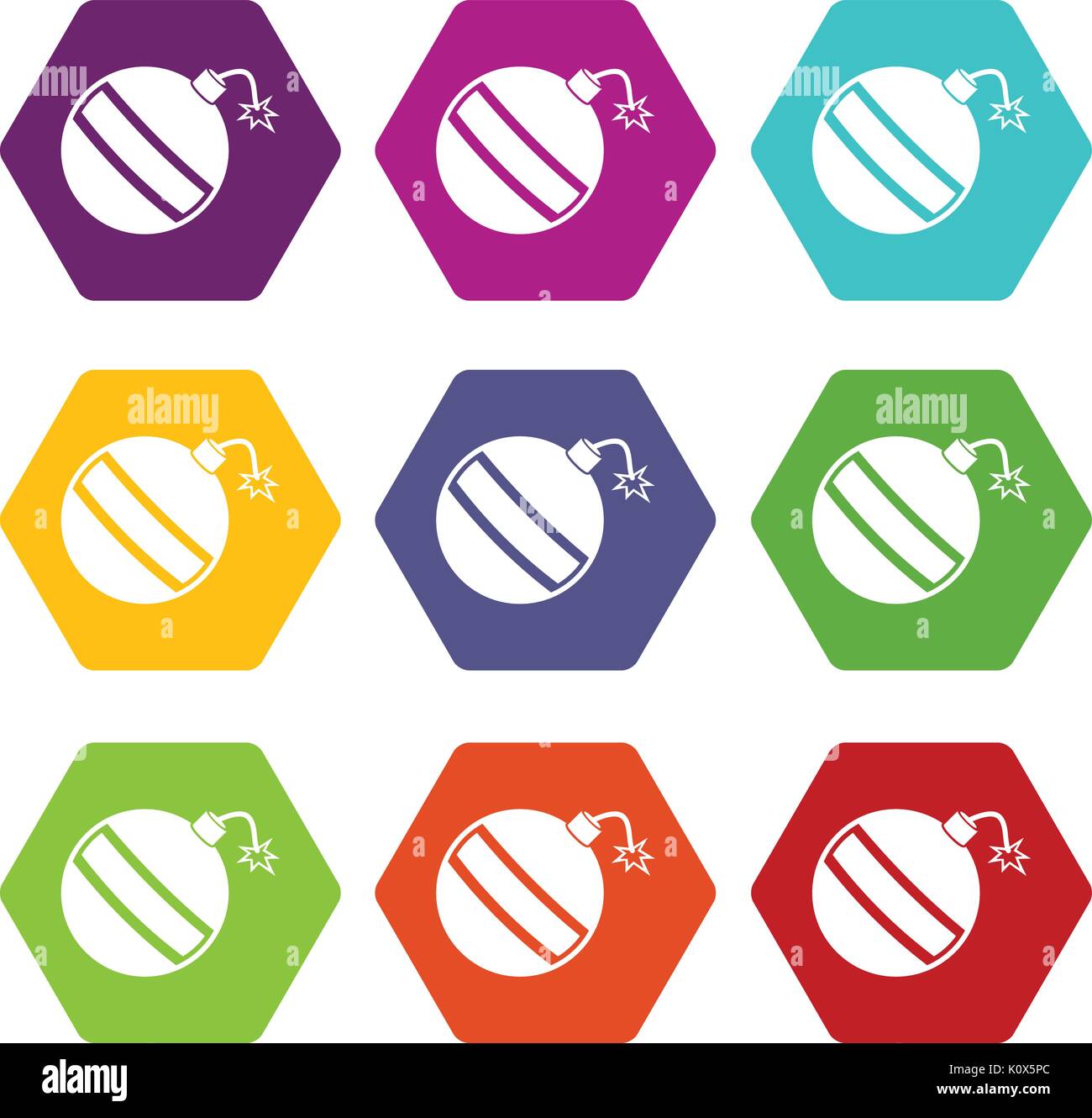 Bomb icon set color hexahedron Stock Vector Image & Art - Alamy