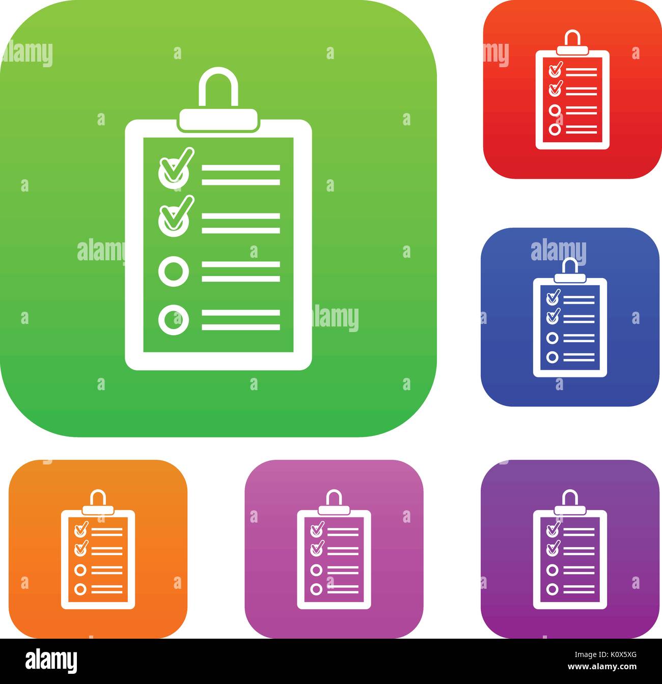 Clipboard with to do list set collection Stock Vector Image & Art - Alamy