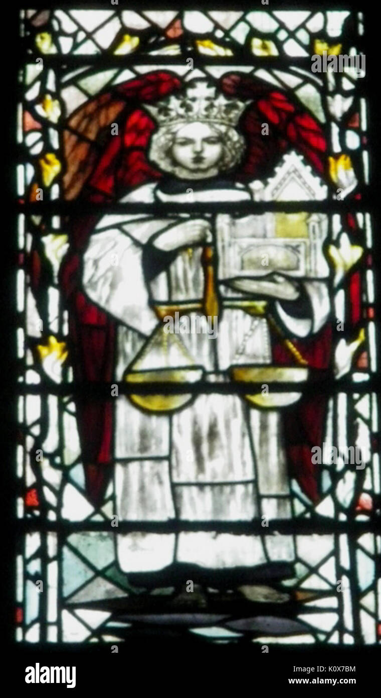 Angel with Scales and Throne Stock Photo - Alamy