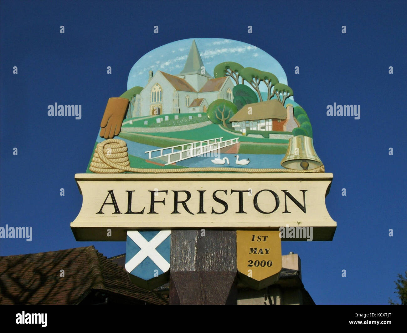 Alfriston, the village sign Stock Photo - Alamy