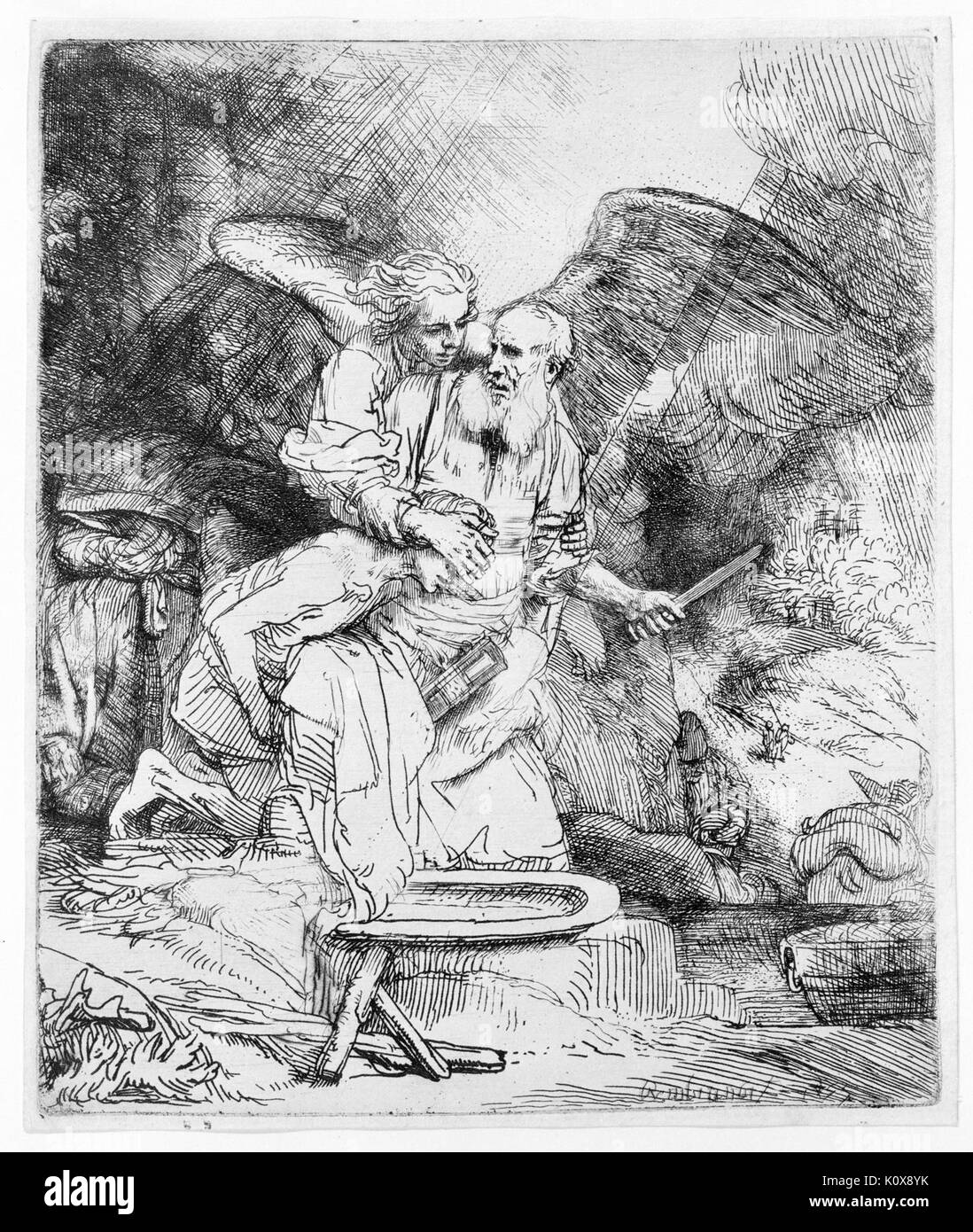 Abraham's sacrifice of isaac Black and White Stock Photos & Images - Alamy