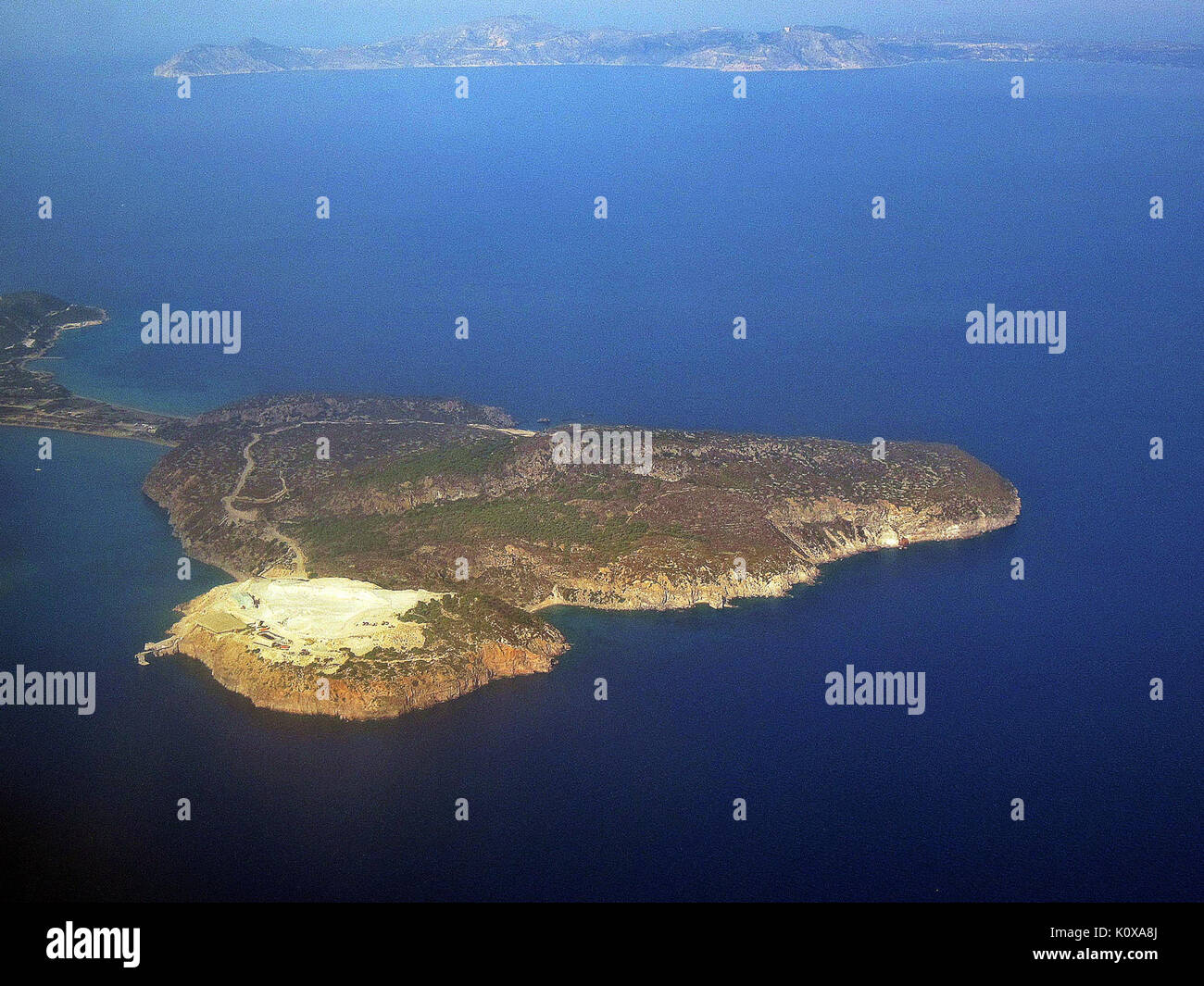 Aerial photograph of Gyali, Greece Stock Photo - Alamy