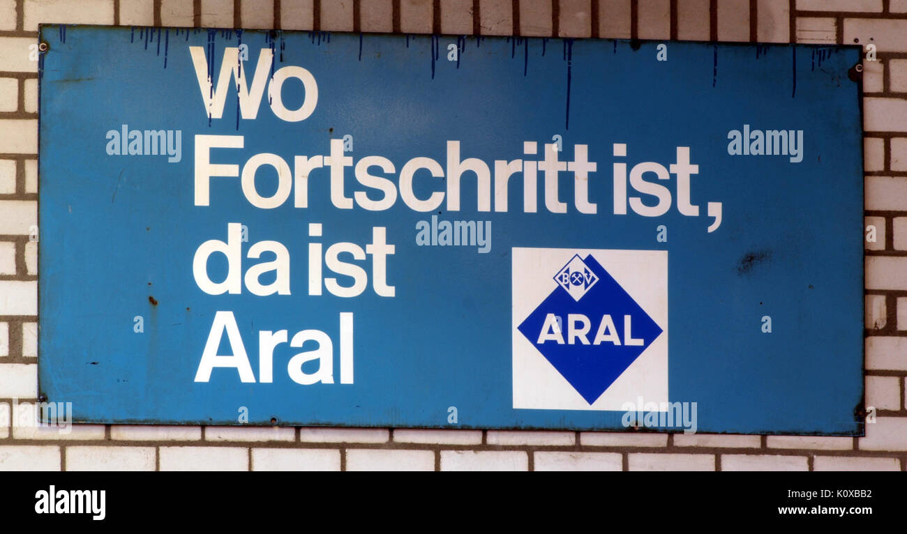 ARAL enamel advert sign at the den hartog ford museum pic 051 Stock ...