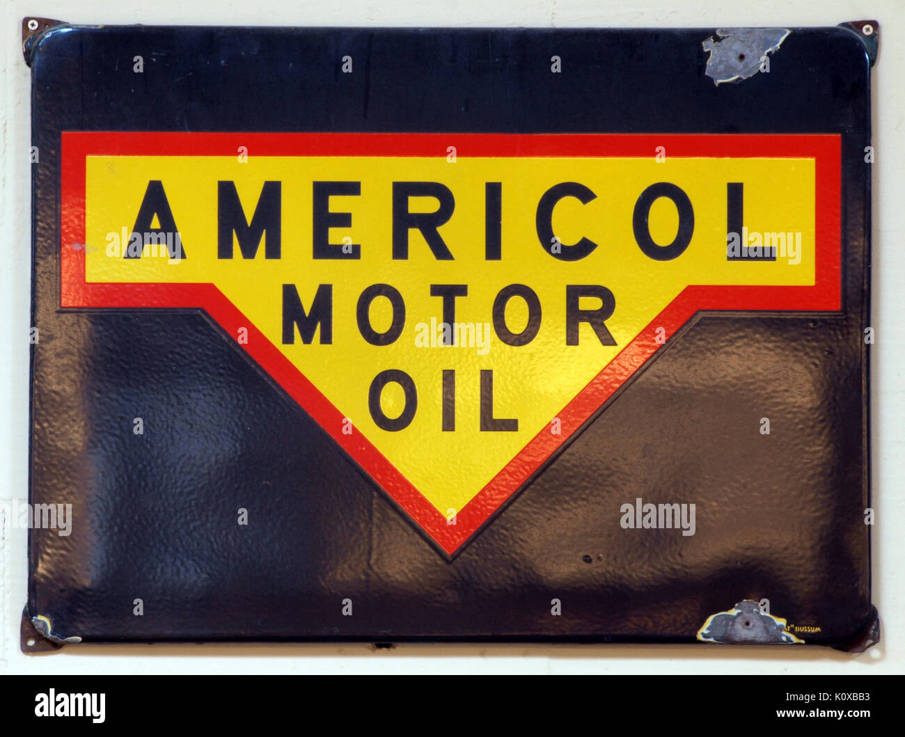 Americol enamel advert sign at the den hartog ford museum pic 076 Stock ...