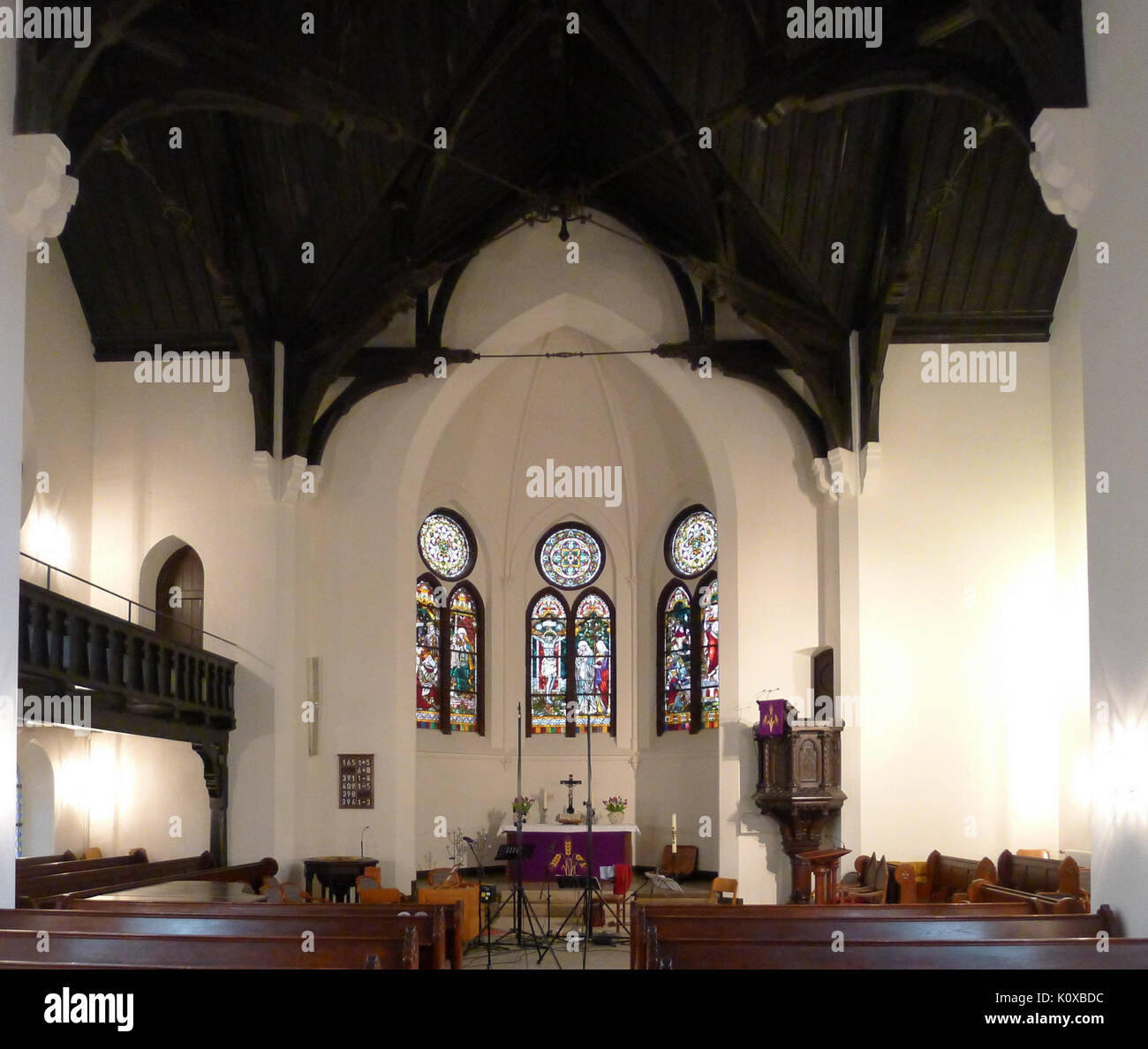 The interior of Andreaskirche, located in Berlin Wannsee, showcasing ...