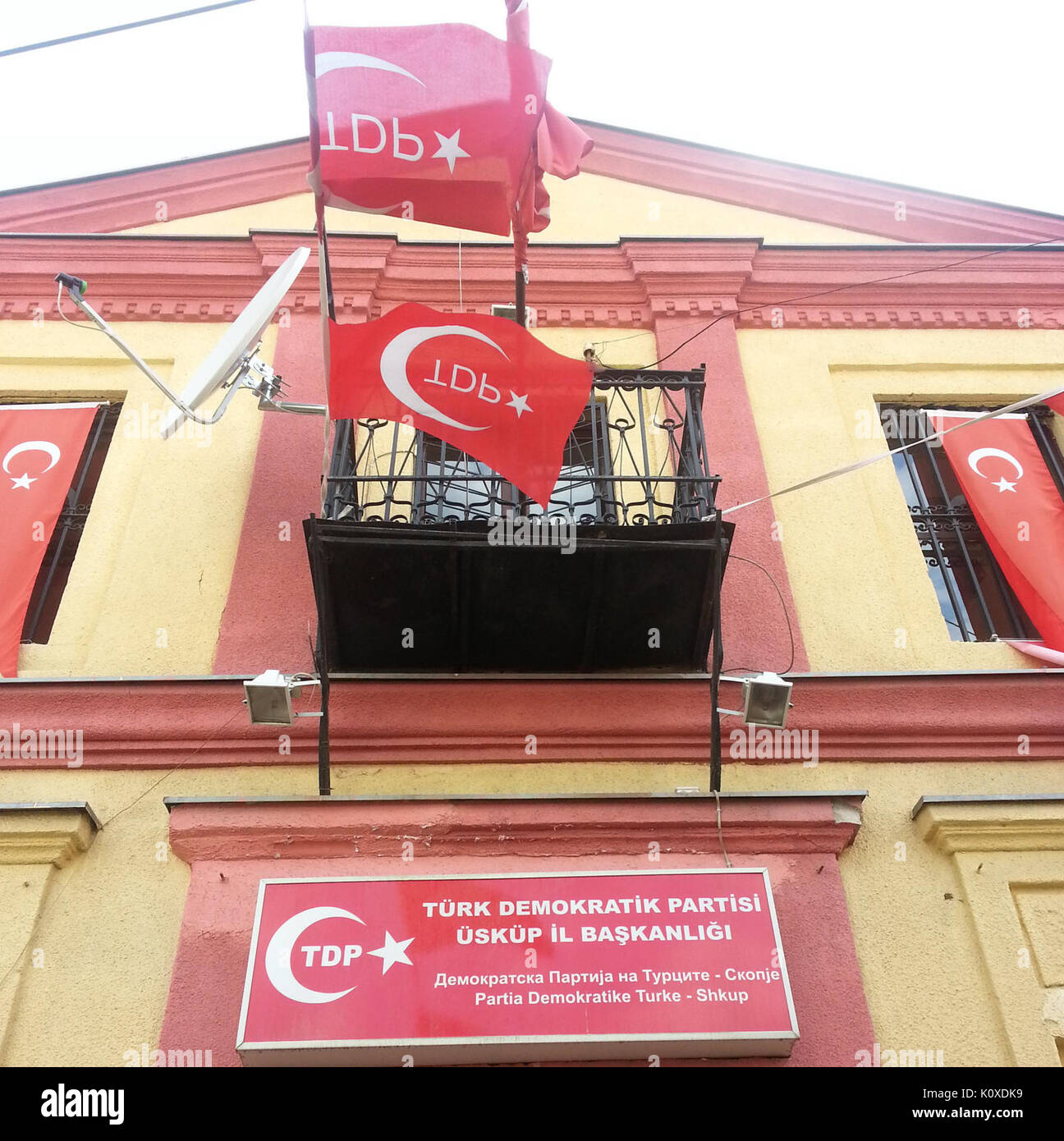 An office belongs to Democratic Party of Turks in Skopje Stock Photo ...