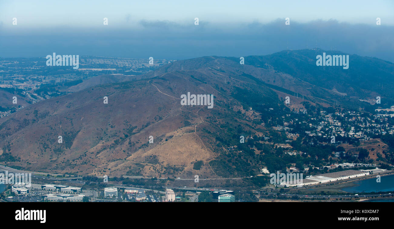 Aerial view of San Bruno Mountain Stock Photo - Alamy