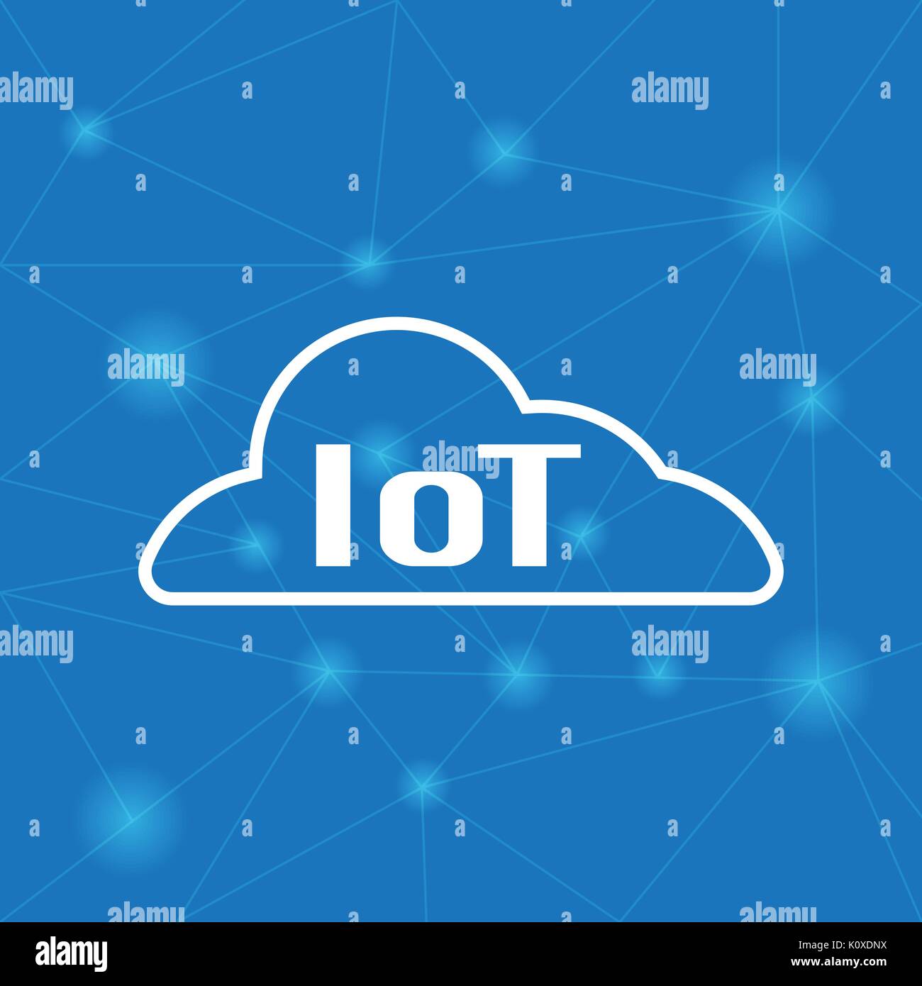 Internet Of Things Iot Symbol With Blurring Network Background Stock