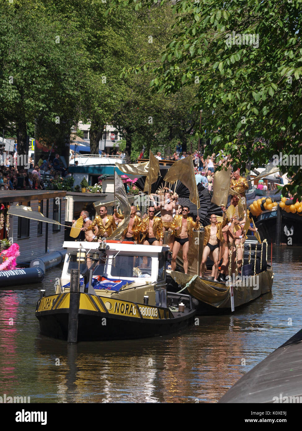 Amsterdam Gay Pride 2013 boat no44 UpstreamA,sterdam pic3 Stock Photo ...