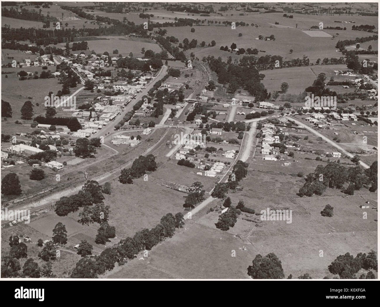 Aerial view of Drouin town centre 1944 2 Stock Photo - Alamy
