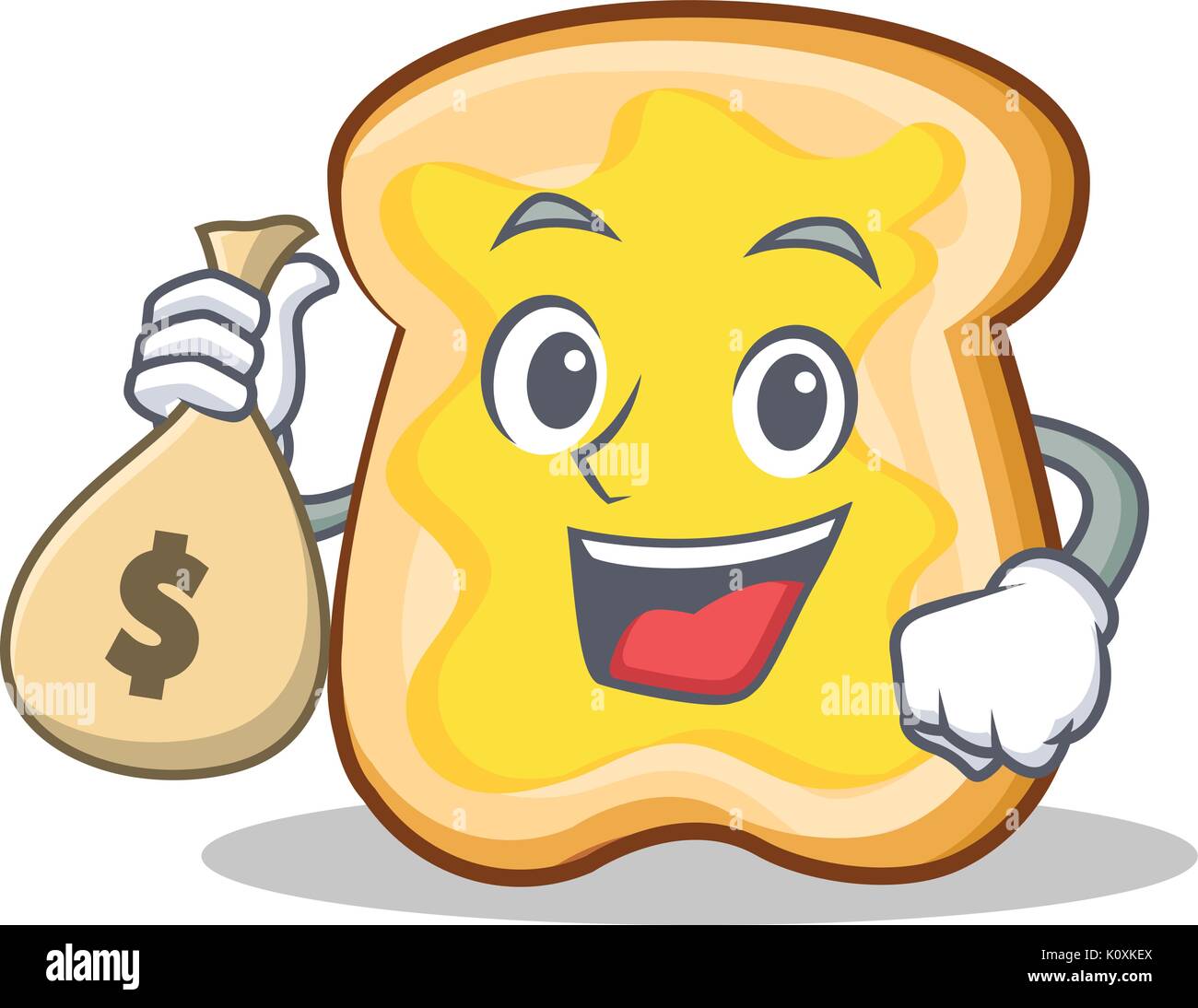 With money bag slice bread cartoon character Stock Vector Image & Art ...