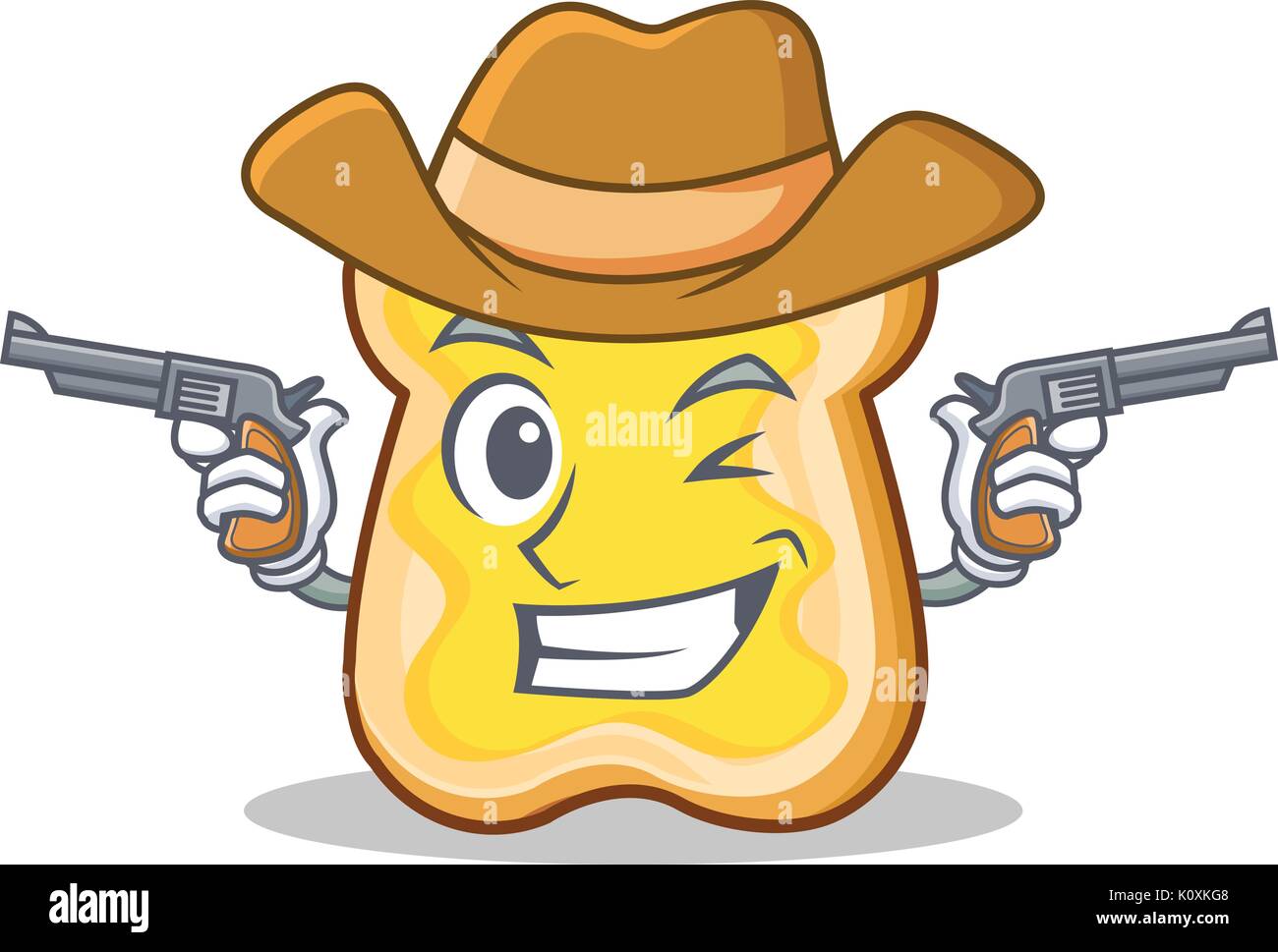 Cowboy slice bread cartoon character Stock Vector Image & Art - Alamy