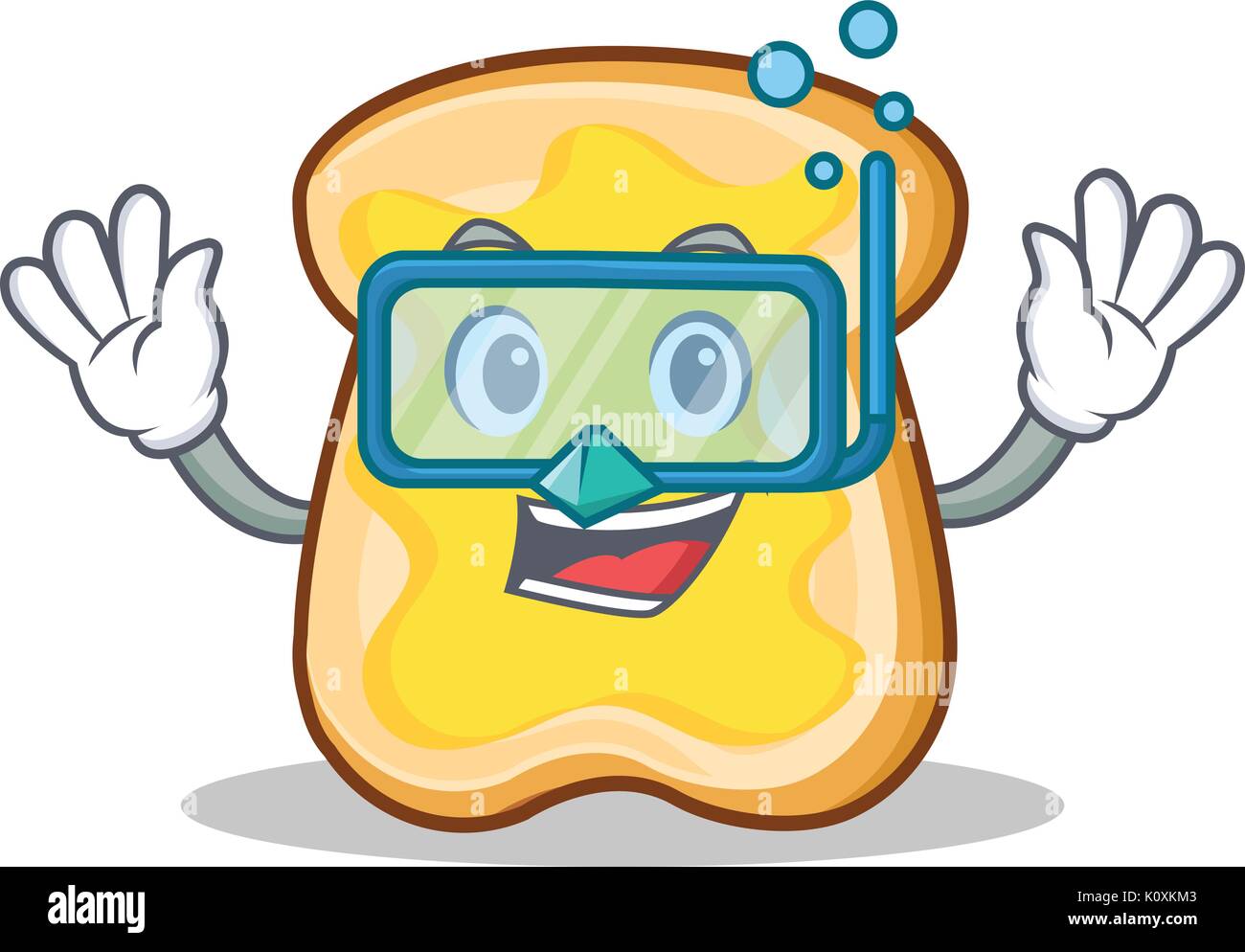 Diving slice bread cartoon character Stock Vector Image & Art - Alamy