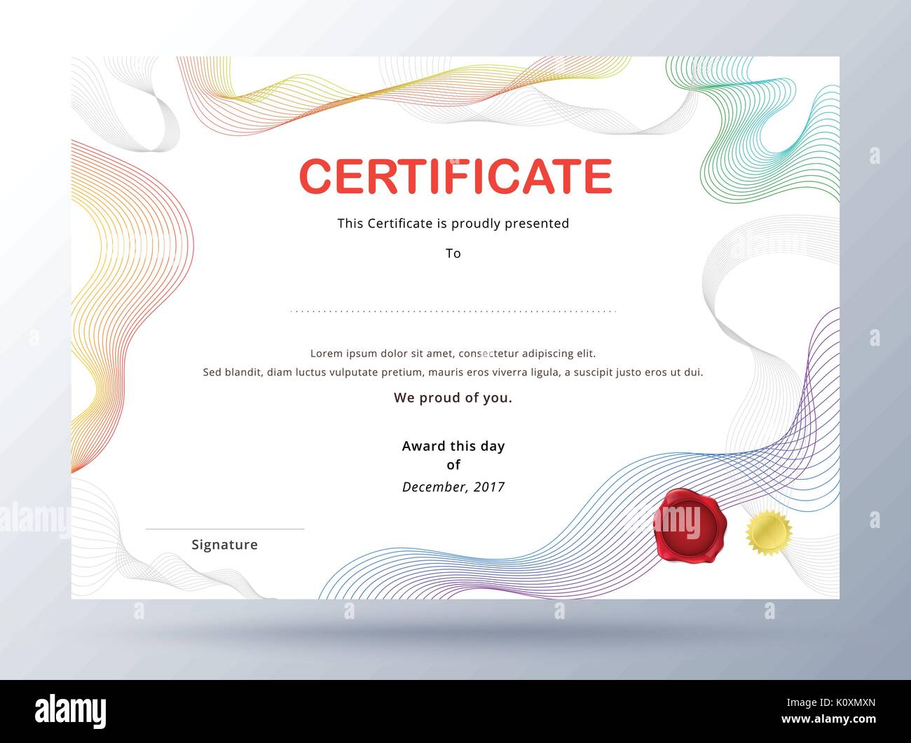 Colorful certificate Stock Vector Images - Alamy