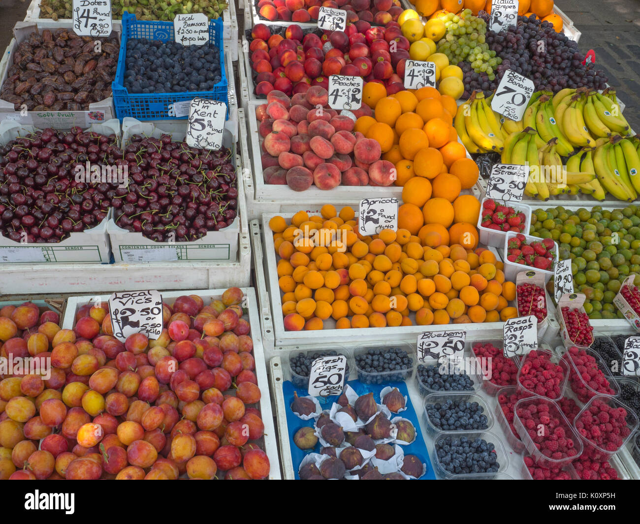 Fruit and vegetable Stall on The Market, Norwich, England, UK Stock ...