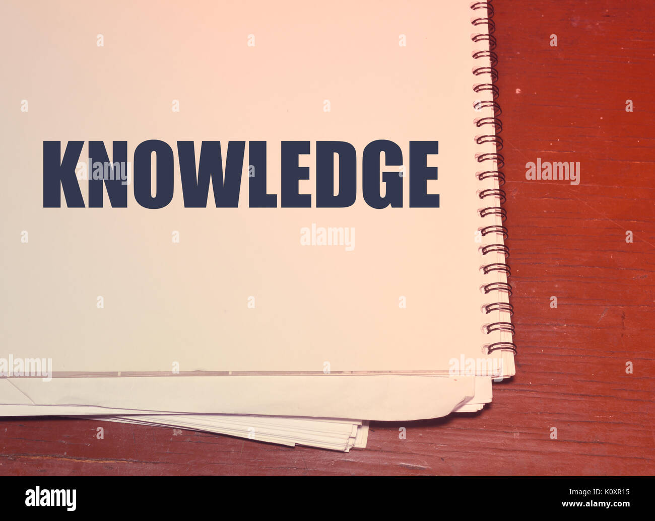 knowledge written on white paper, business concept background Stock ...