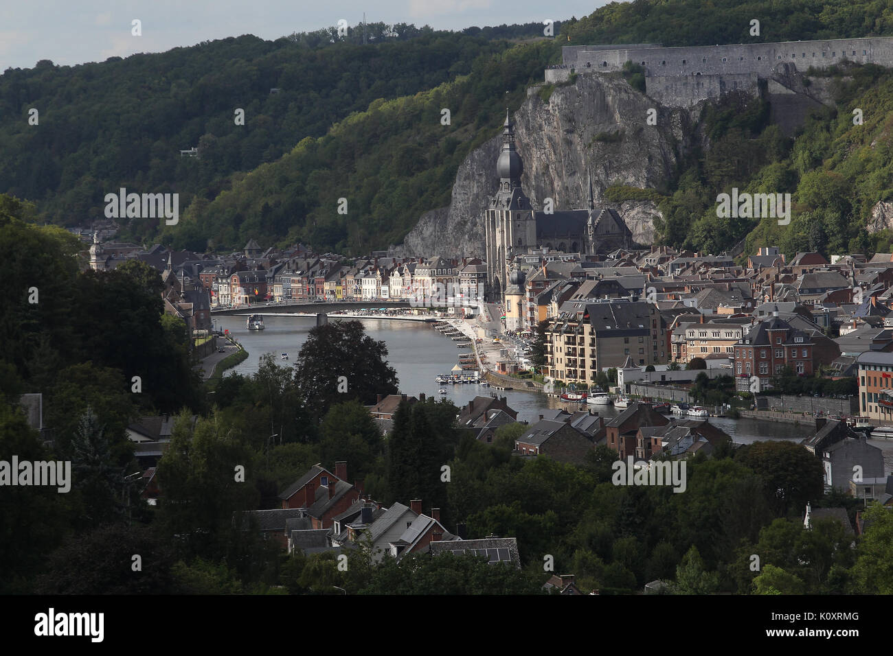 Cityscape of Dinant a Walloon city and municipality located on the ...