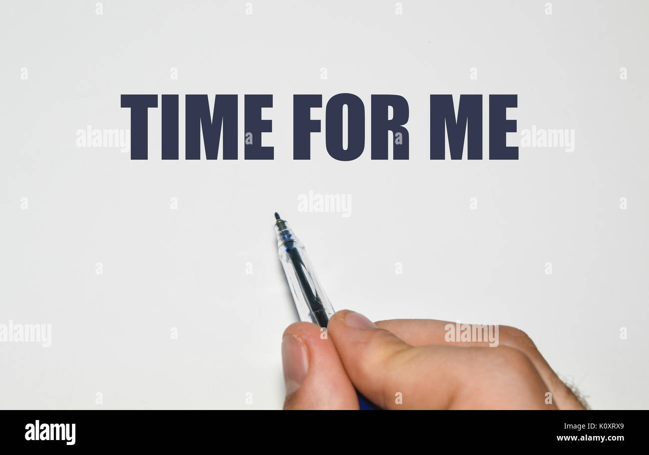 time for me written on white paper, business concept background Stock ...